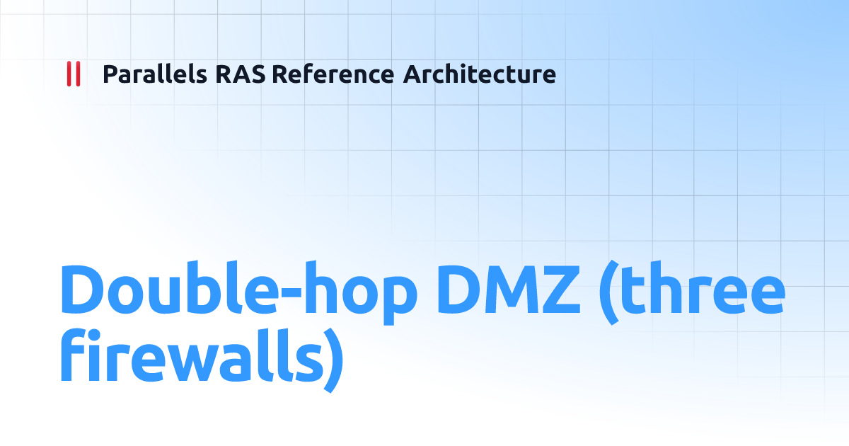 Double-hop DMZ (three firewalls) | Parallels RAS Reference Architecture