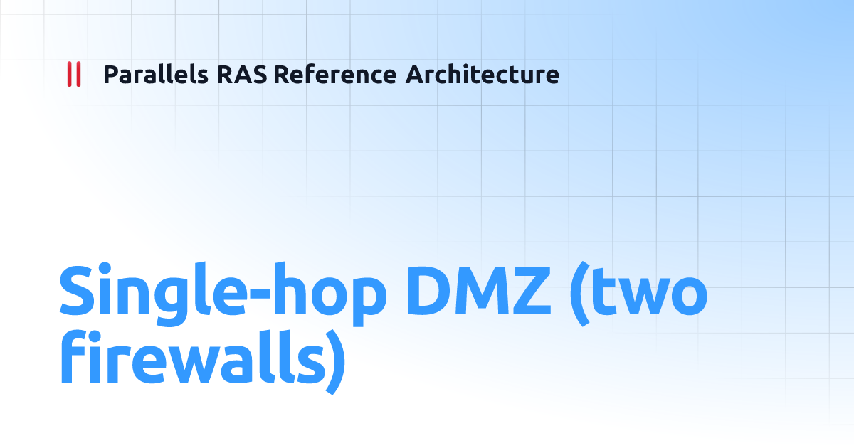 Single-hop DMZ (two firewalls) | Parallels RAS Reference Architecture